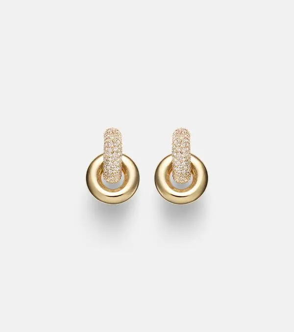 STONE AND STRAND 14kt Yellow Huggie Earrings With Diamonds - Gold