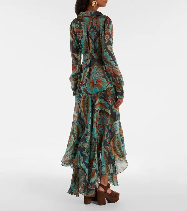 Etro Paisley Fringed Silk Gown