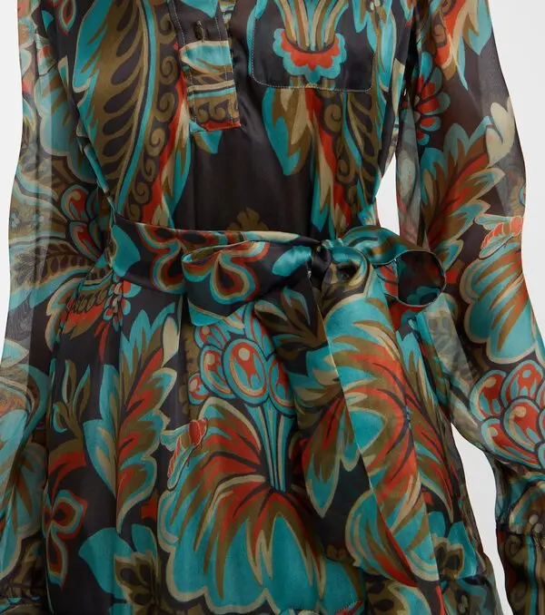 Etro Paisley Fringed Silk Gown