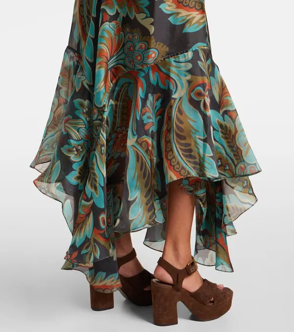 Etro Paisley Fringed Silk Gown