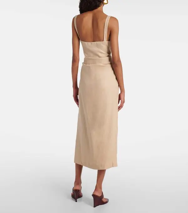 SIR. Moretti Cutout Linen Midi Dress