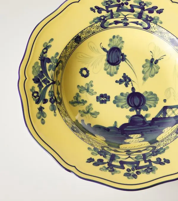 GINORI 1735 Oriente Italiano Porcelain Soup Plate - Yellow