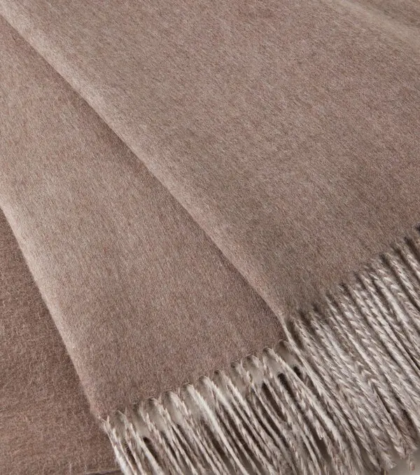 Brunello Cucinelli Fringed Silk Throw - Beige
