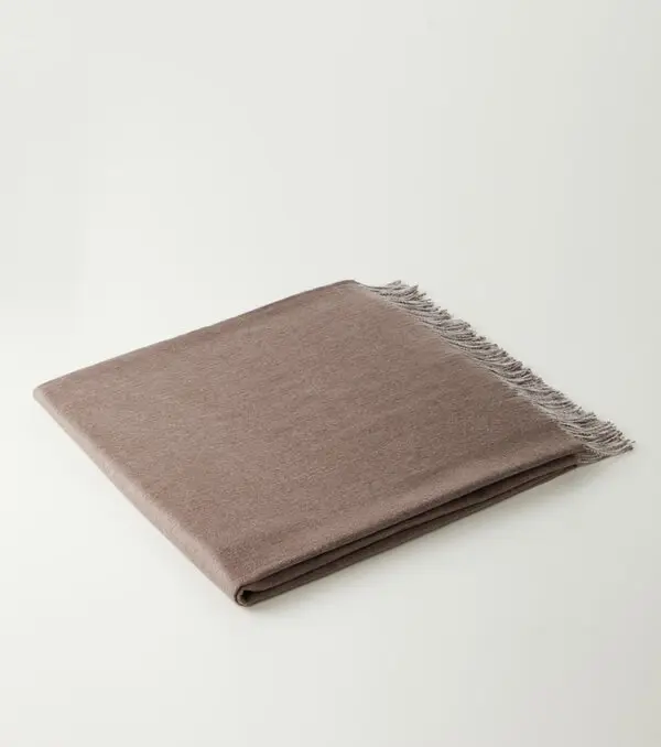 Brunello Cucinelli Fringed Silk Throw - Beige