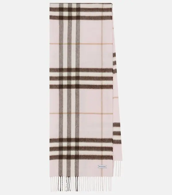 Burberry Giant Check Cashmere Scarf - Pink