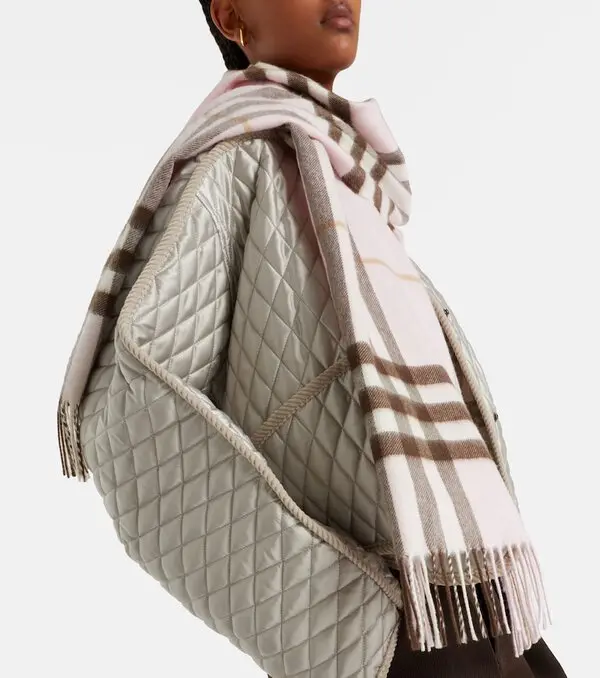 Burberry Giant Check Cashmere Scarf - Pink