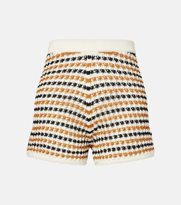 ERES Disco Open-knit Cotton-blend Shorts - Multicoloured