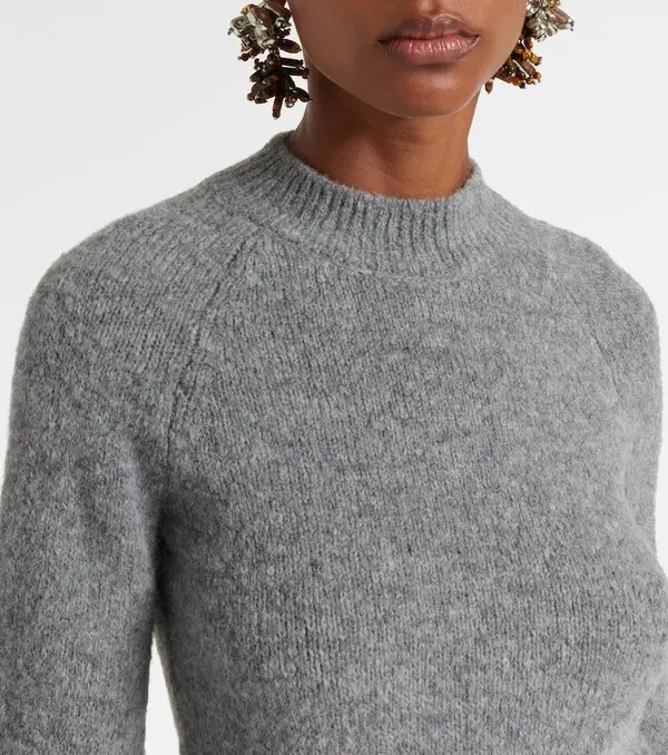Dries Van Noten Alpaca And Wool-blend Sweater - Grey