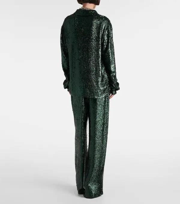 Dries Van Noten Sequined Shirt - Green