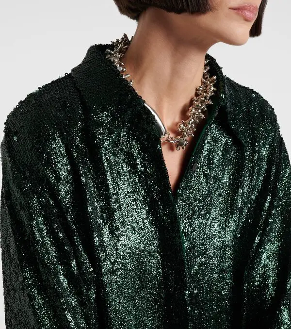 Dries Van Noten Sequined Shirt - Green