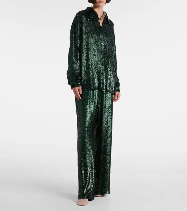 Dries Van Noten Sequined Shirt - Green