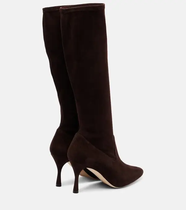 Manolo Blahnik Myconia Suede Knee-high Boots