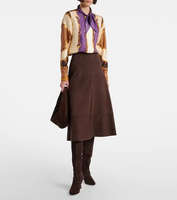 Manolo Blahnik Myconia Suede Knee-high Boots