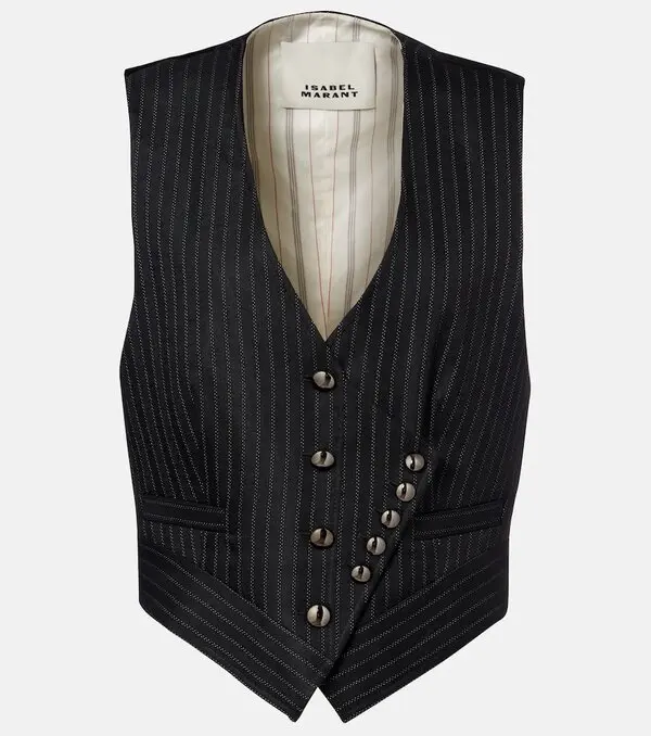Isabel Marant Nicky Pinstripe Wool-blend Vest