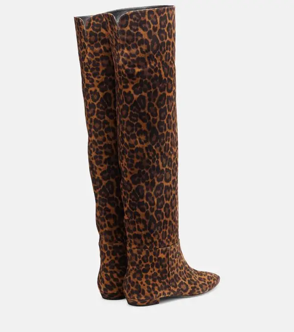 GIANVITO ROSSI Leopard-print Suede Knee-high Boots