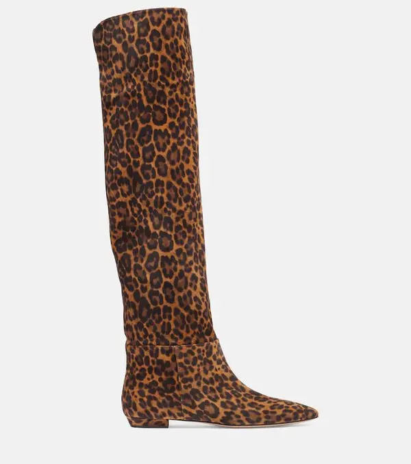 GIANVITO ROSSI Leopard-print Suede Knee-high Boots