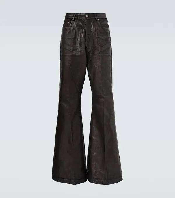 Rick Owens Coated Wide-leg Jeans - Brown