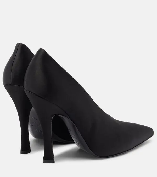 Magda Butrym Satin Pointed Toe Pumps - Black