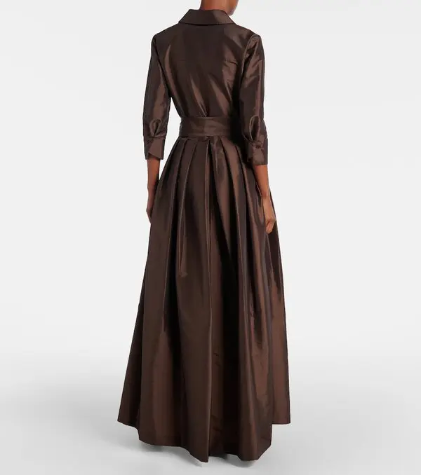Simkhai Julip Belted Taffetta Gown - Brown