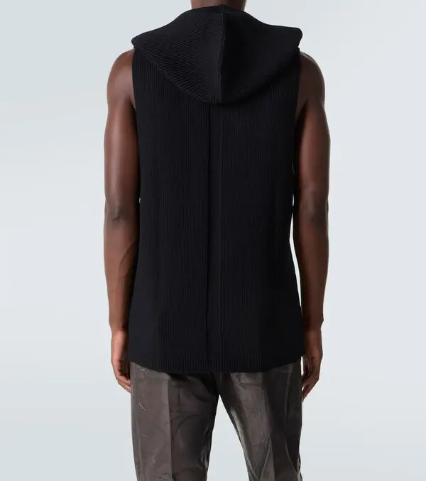 Rick Owens Ribbed-knit Virgin Wool Hooded Vest