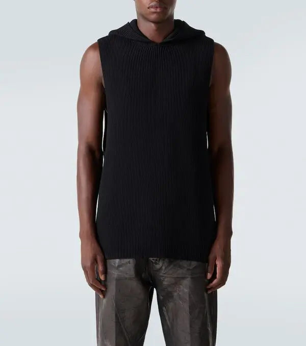 Rick Owens Ribbed-knit Virgin Wool Sweater Vest