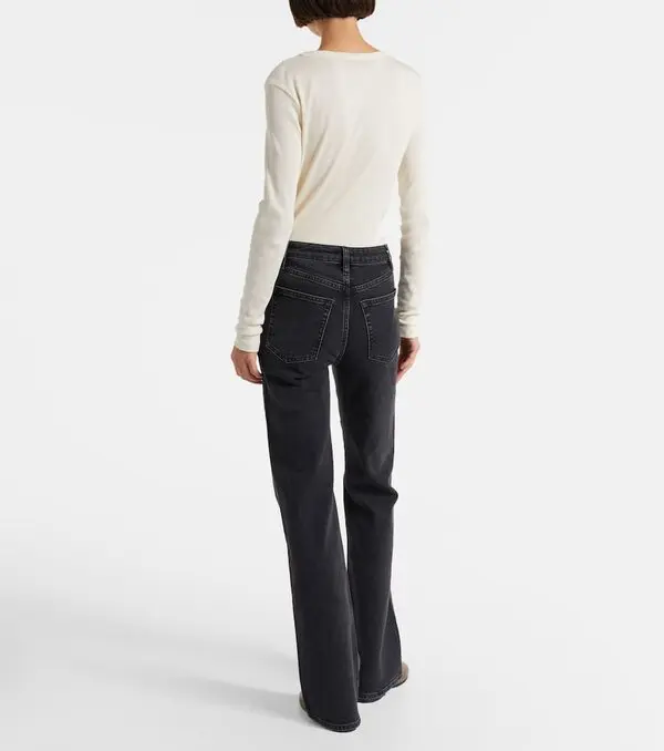 FRAME Arrow High-rise Bootcut Jeans - Black