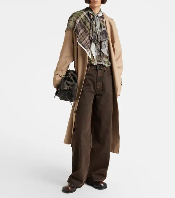 FRAME Collegiate High-rise Wide-leg Jeans - Brown