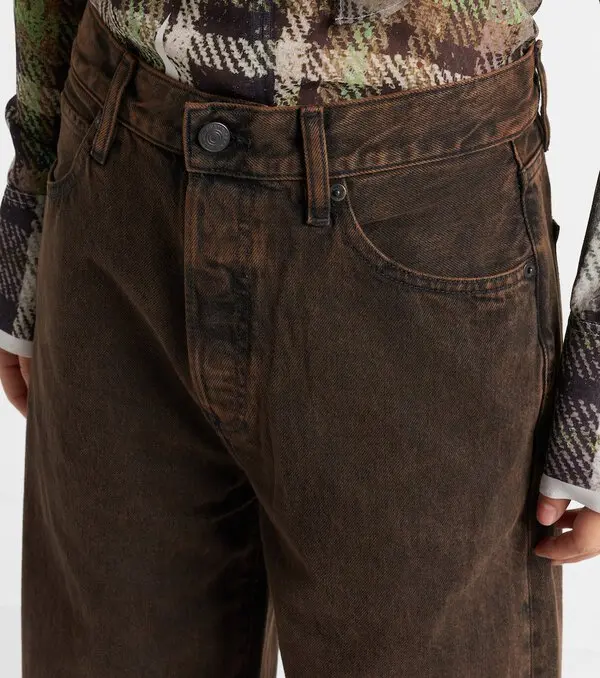FRAME Collegiate High-rise Wide-leg Jeans - Brown