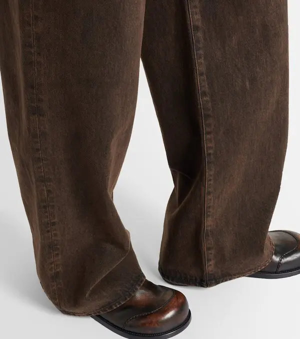 FRAME Collegiate High-rise Wide-leg Jeans - Brown