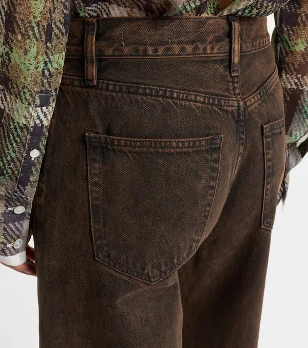 FRAME Collegiate High-rise Wide-leg Jeans - Brown