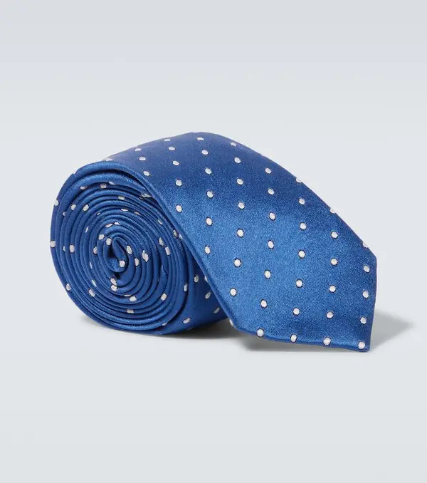 TOM FORD Polka-dot Silk Neck Tie - Blue