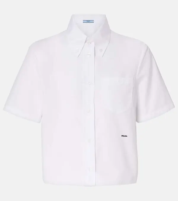 Prada Logo Cotton Poplin Shirt