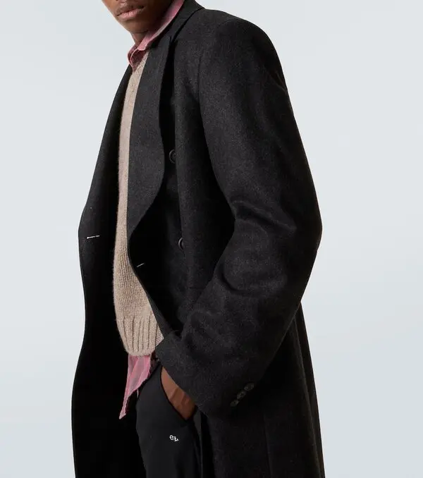 Our Legacy Whale Double-breasted Wool-blend Coat - Black