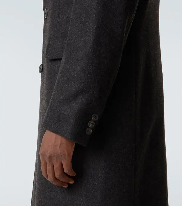 Our Legacy Whale Double-breasted Wool-blend Coat - Black