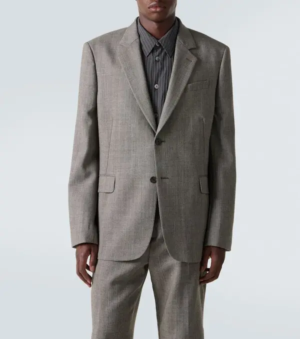 Our Legacy Ceremony Herringbone Virgin Wool Blazer