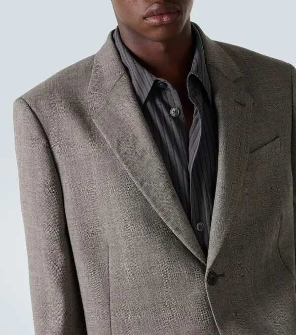 Our Legacy Ceremony Herringbone Virgin Wool Blazer