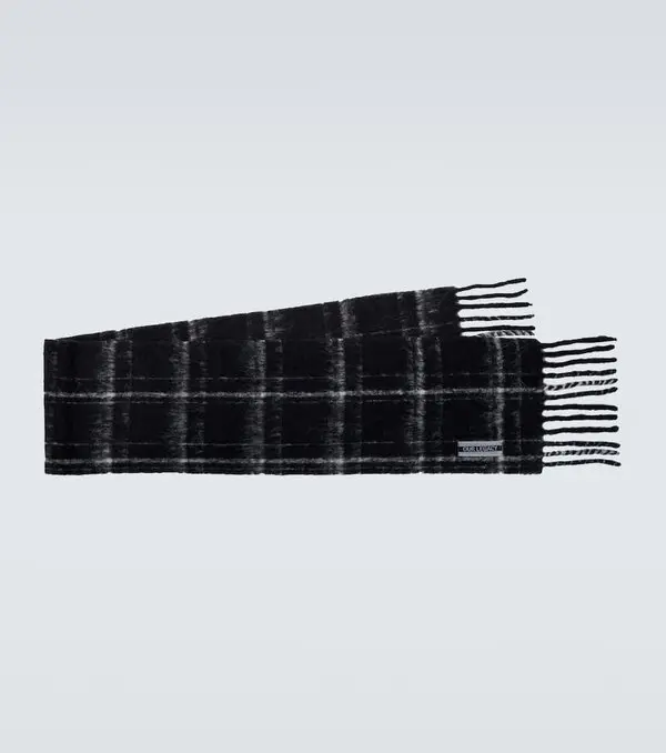 Our Legacy Estate Checked Alpaca And Wool-blend Scarf - Black