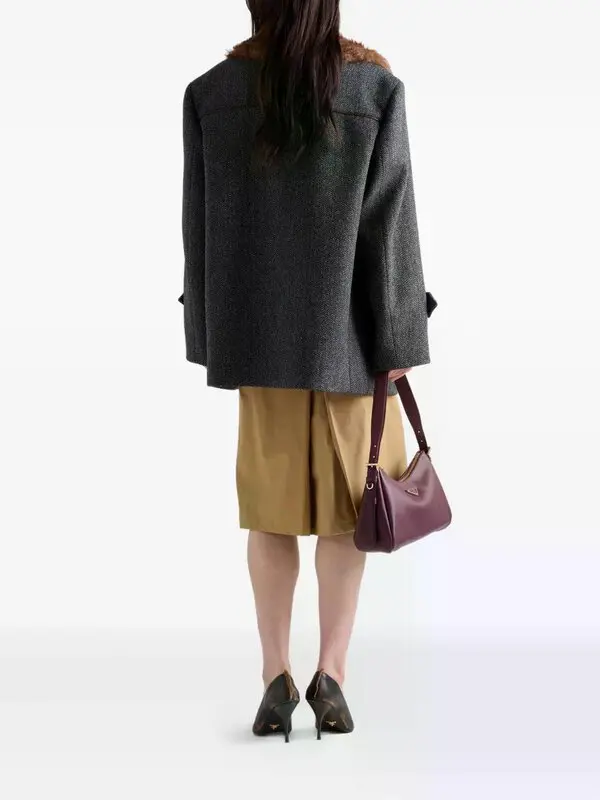 Prada Box-pleat Kick-pleat Midi Skirt - Neutrals