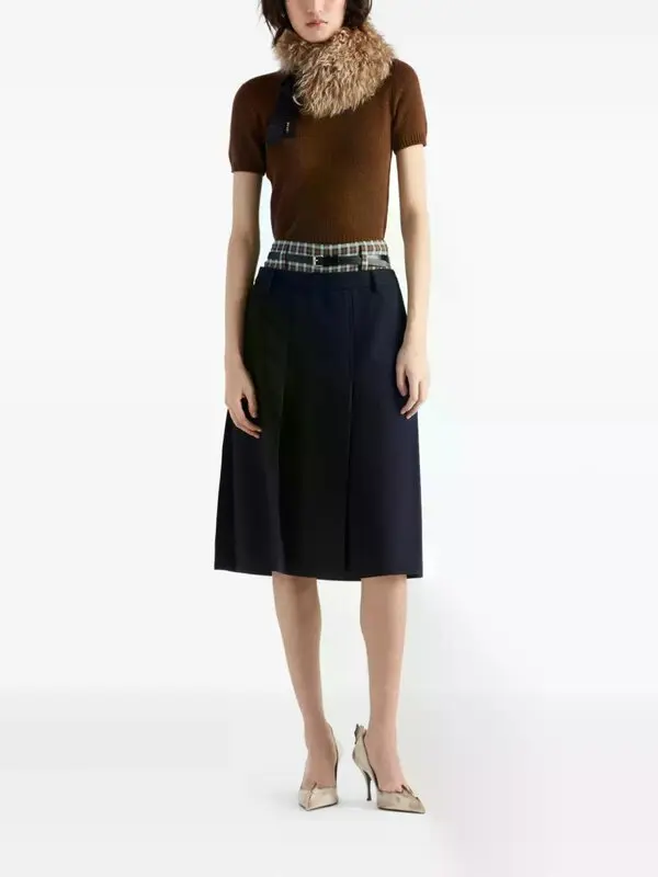 Prada Ribbed Short-sleeve Sweater