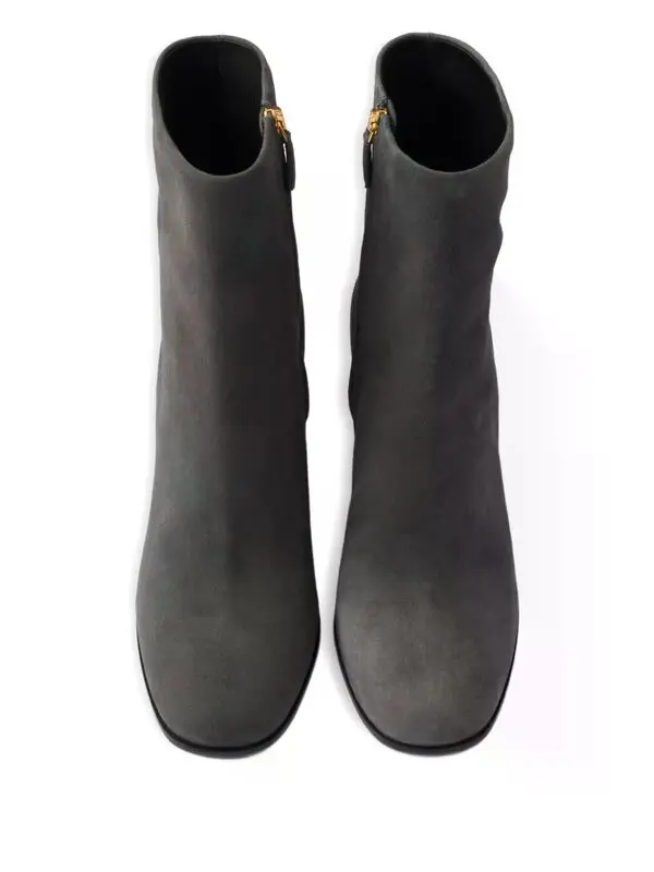Prada 85mm Suede Block-heel Boots - Grey