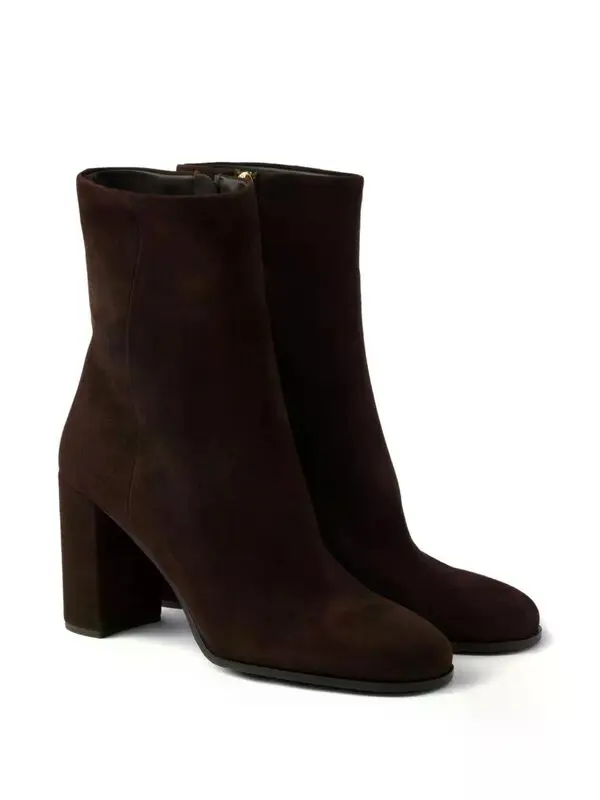 Prada 85mm Suede Block-heel Boots
