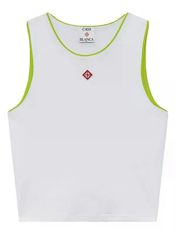 Casablanca Contrasting-trim Top - White