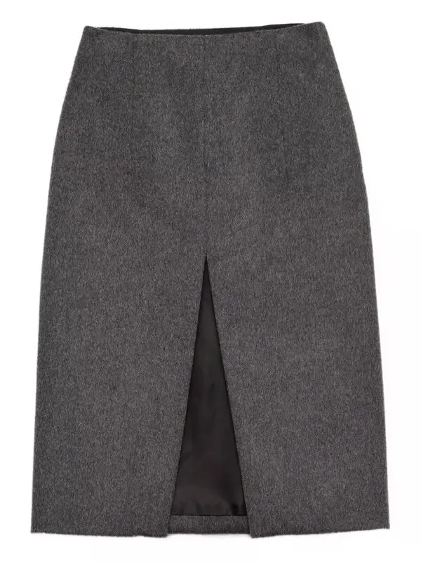 Prada Wool Mini Skirt With Front Slit