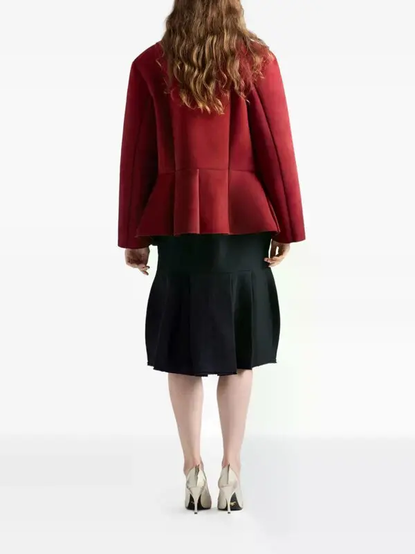 Prada Chevron Knit Bow Detail Skirt - Blue