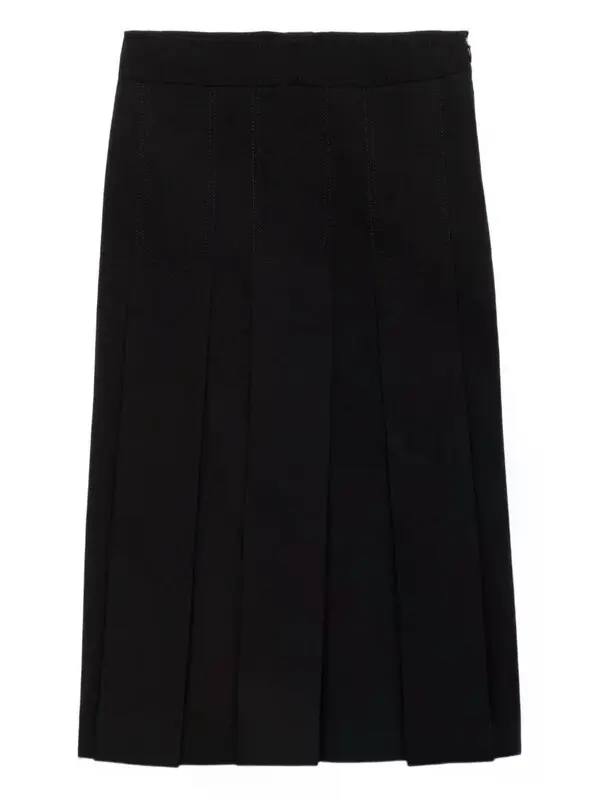 Prada Pleated Panel Midi Skirt