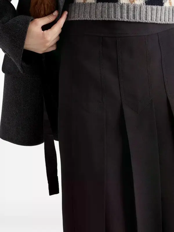 Prada Pleated Panel Midi Skirt
