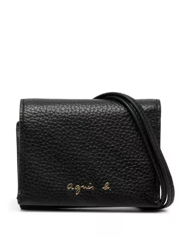 AGNÈS B. Tri-fold Leather Wallet - Black