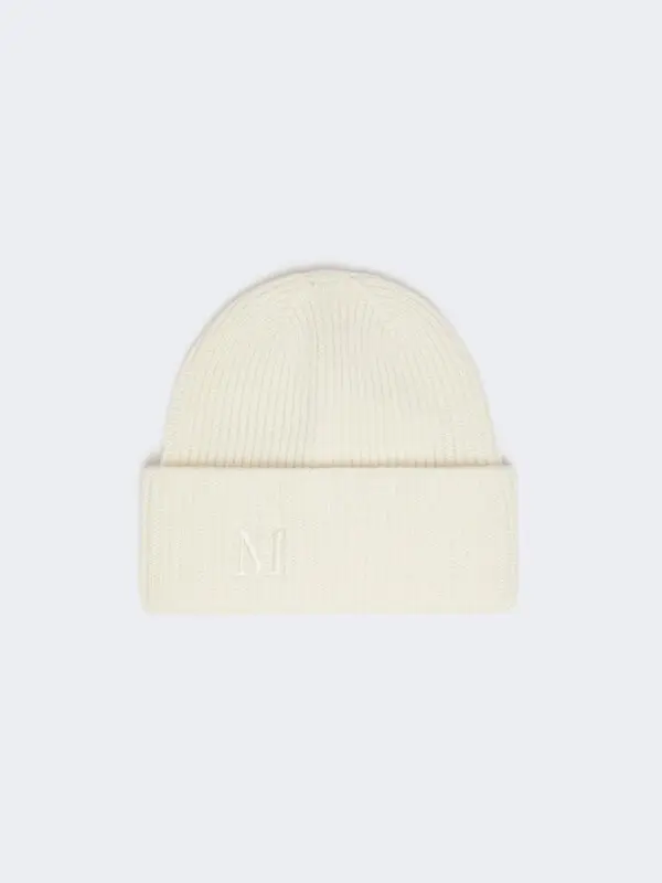 Max Mara Rib-knit Cashmere Beanie Hat - White