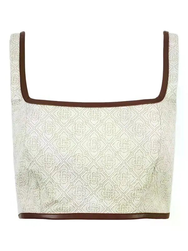 Casablanca Geometric-pattern Square-neck Top