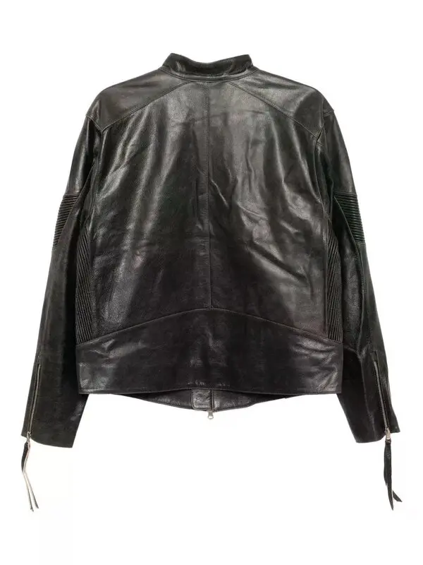 JUNTAE KIM Embossed Leather Biker Jacket